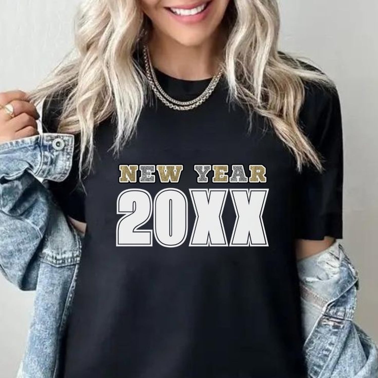 Happy New Year 2026 Black SiL1Ver & Gold Glitter T-S1Hirt _ Zazzle ...