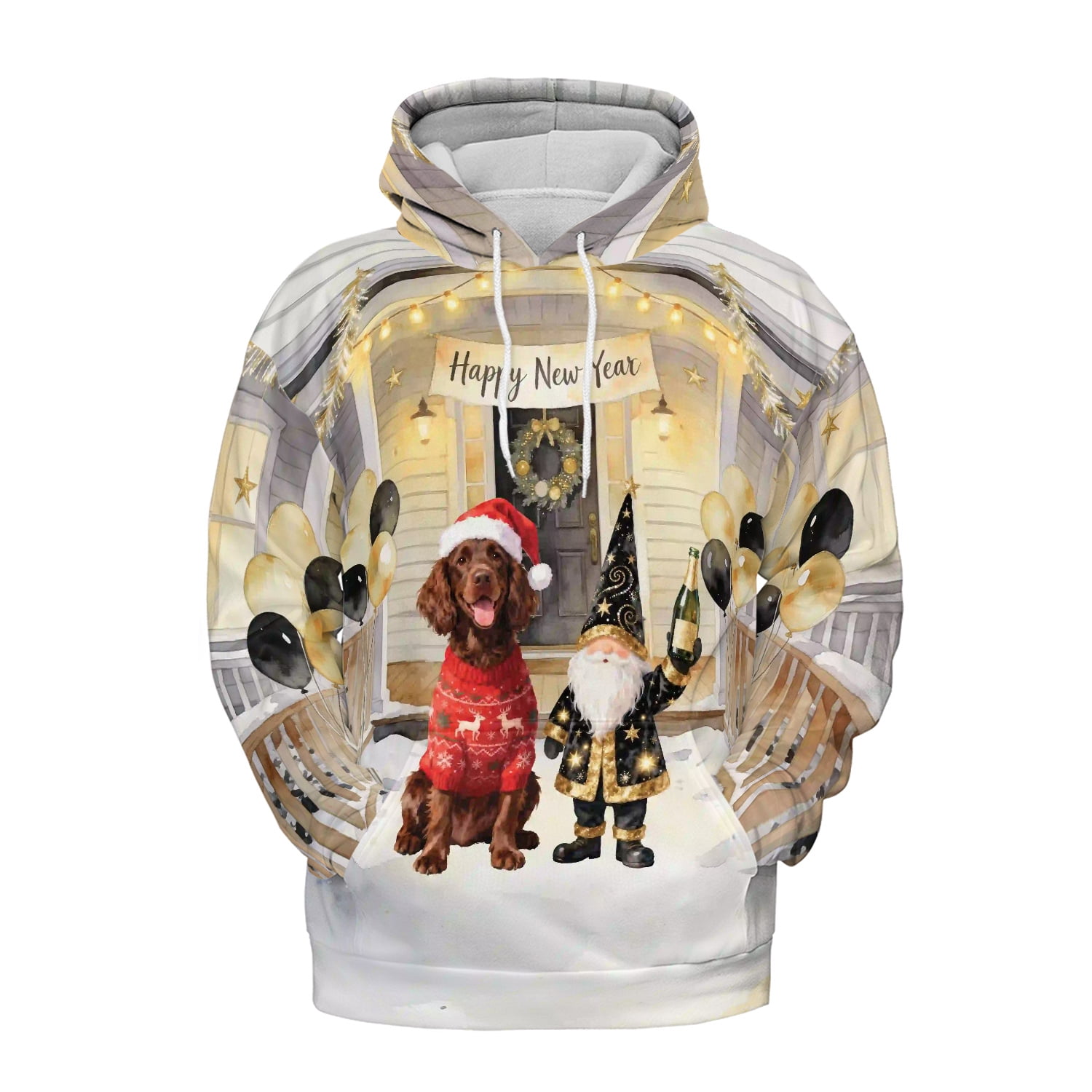 Happy New Year 2026 Boykin Spaniel Santa Gnome Holiday Party Snow All ...