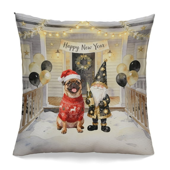 Happy New Year 2026 Brussels Griffon Santa Gnome Holiday Party Snow ...