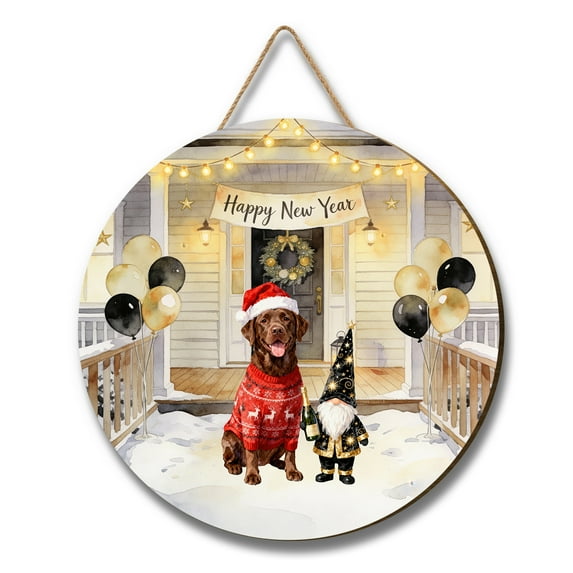 Happy New Year 2026 Chesapeake Bay Retriever Santa Gnome Holiday Party ...
