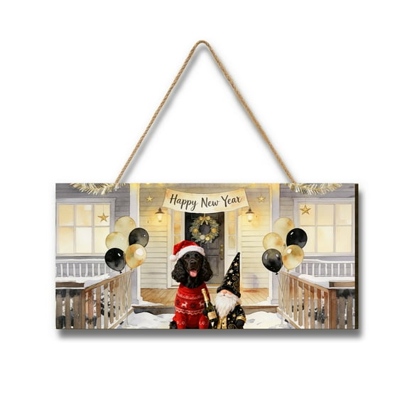 Happy New Year 2026 Cocker Spaniel Santa Gnome Holiday Party Snow ...