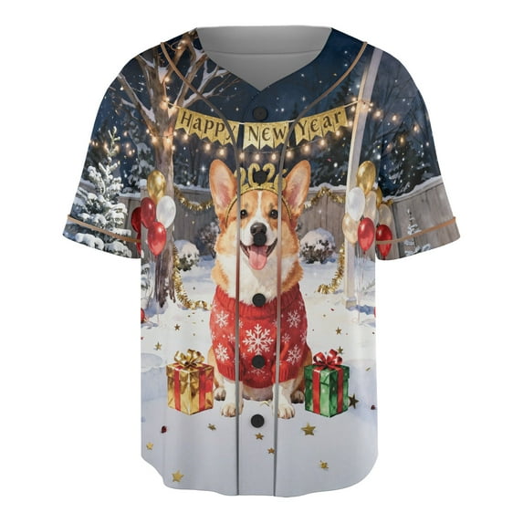 Happy New Year 2026 Corgi Holiday Balloons Party Snow All Over Print 3D ...