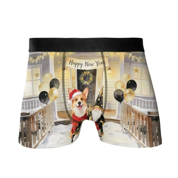 Happy New Year 2026 Corgi Santa Gnome Holiday Party Snow All Over Print ...