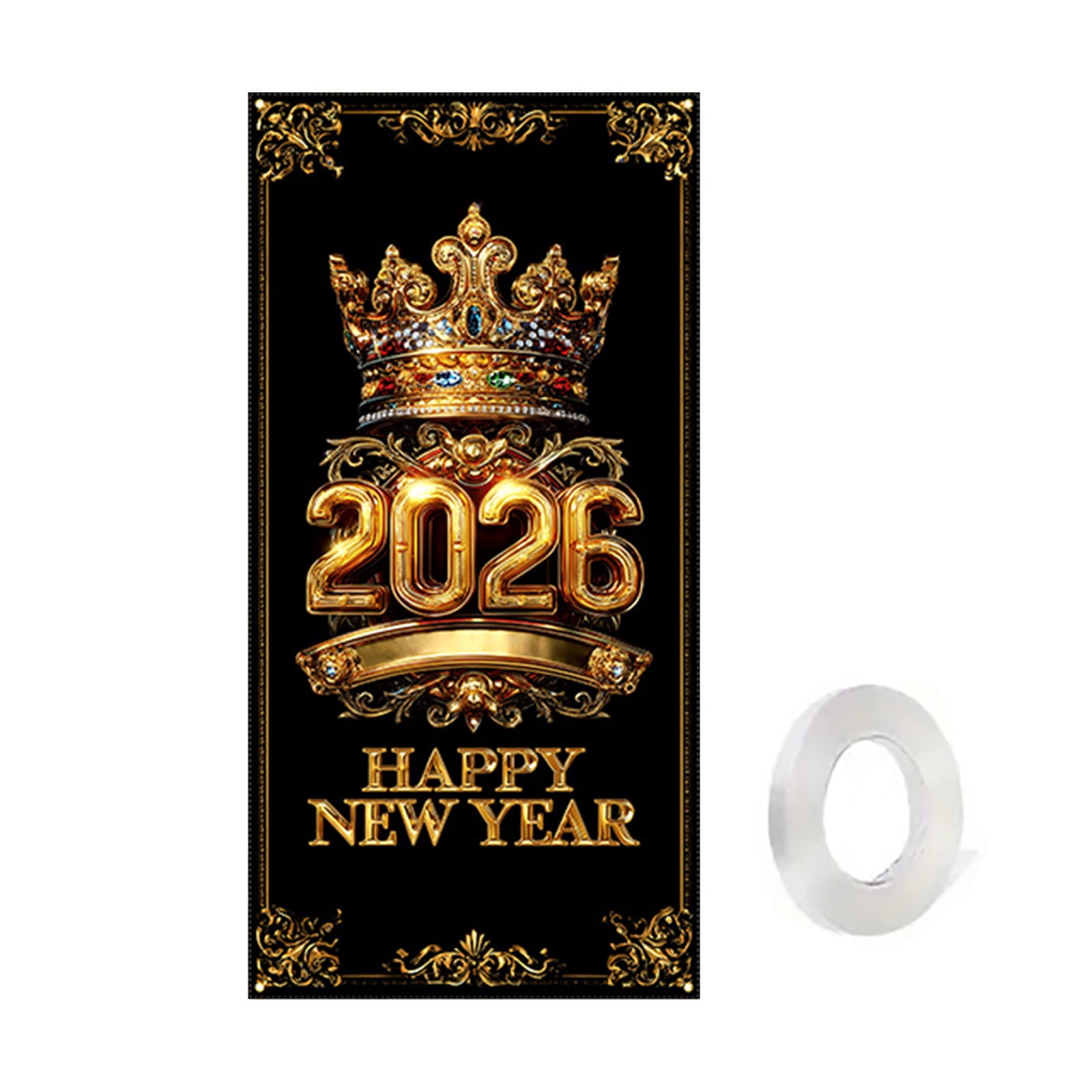 Happy New Year 2026 Door Cover, Large 2026 NYE Front Door Banner New ...