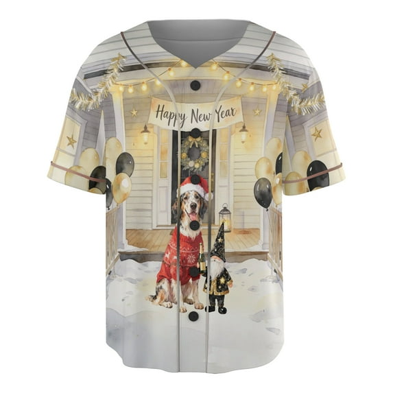 Happy New Year 2026 English Setter Santa Gnome Holiday Party Snow All ...