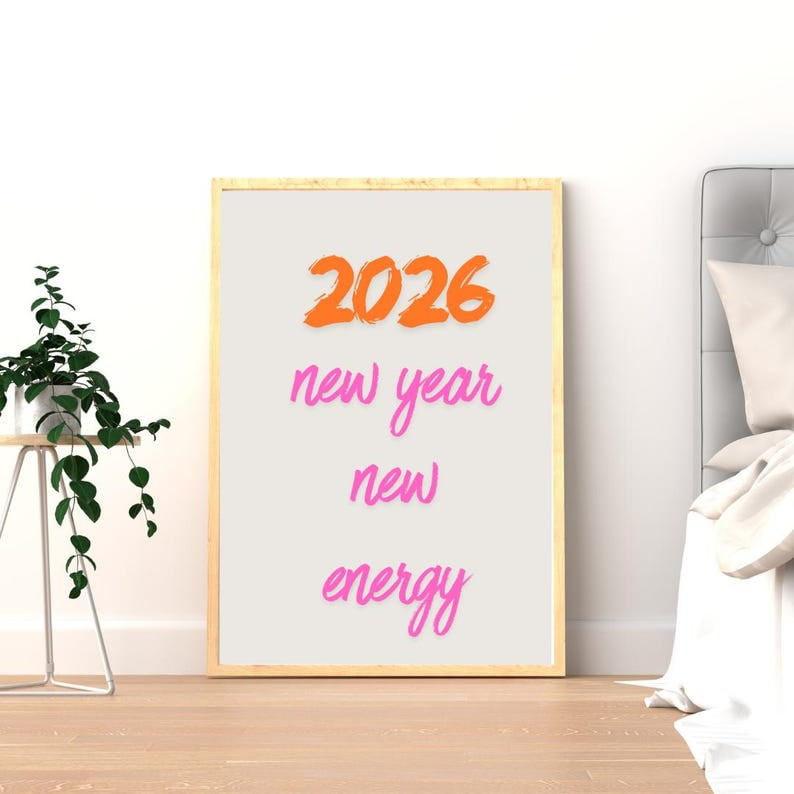 Happy New Year 2026 Fireworks Wall Art Living Room Decor Size 24x36 ...
