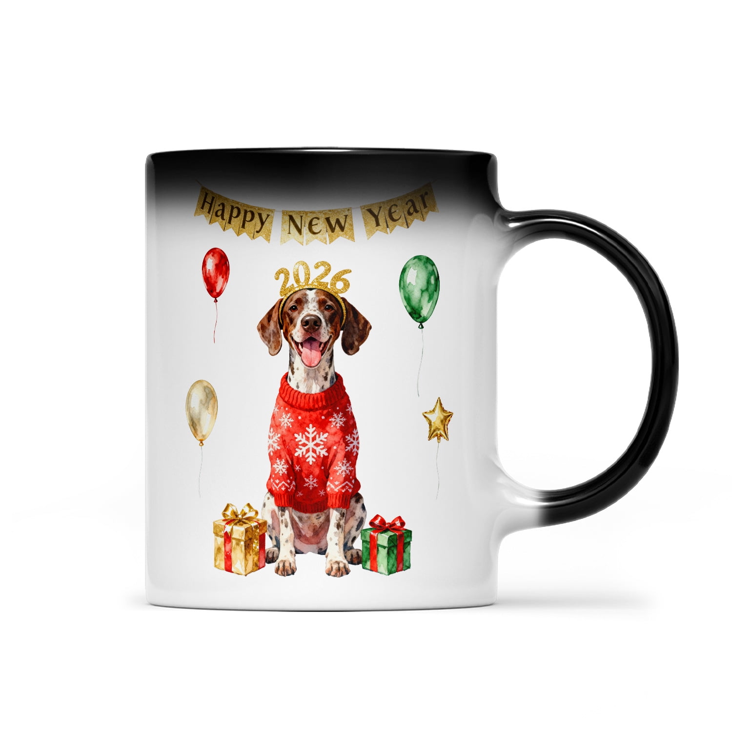 Happy New Year 2026 German Shorthaired Pointer Holiday Balloons Party ...