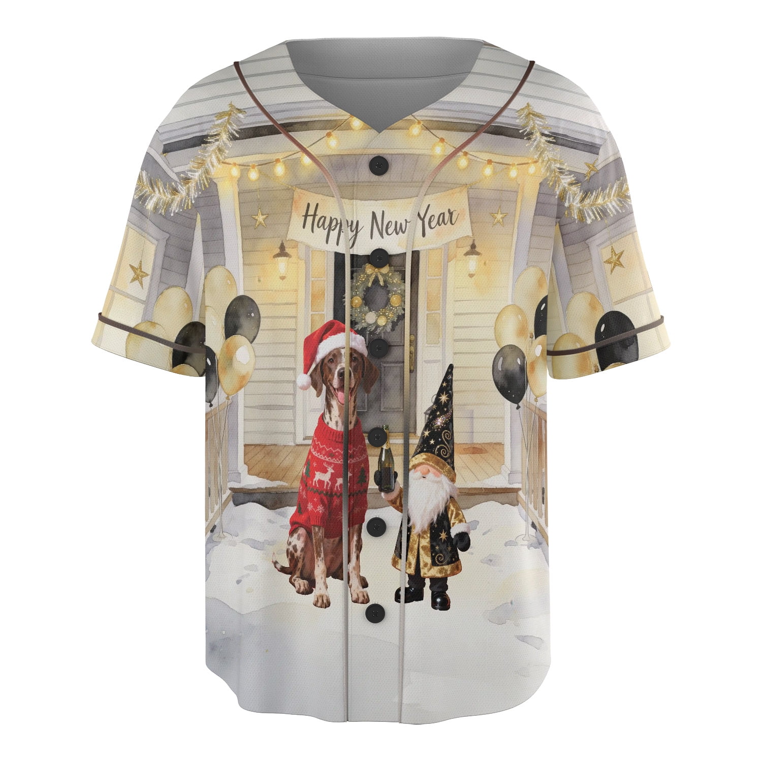 Happy New Year 2026 German Shorthaired Pointer Santa Gnome Holiday ...