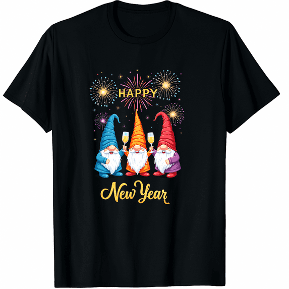 Happy New Year 2026 Gnomes Family Party New Years Eve Graphic Tee T ...