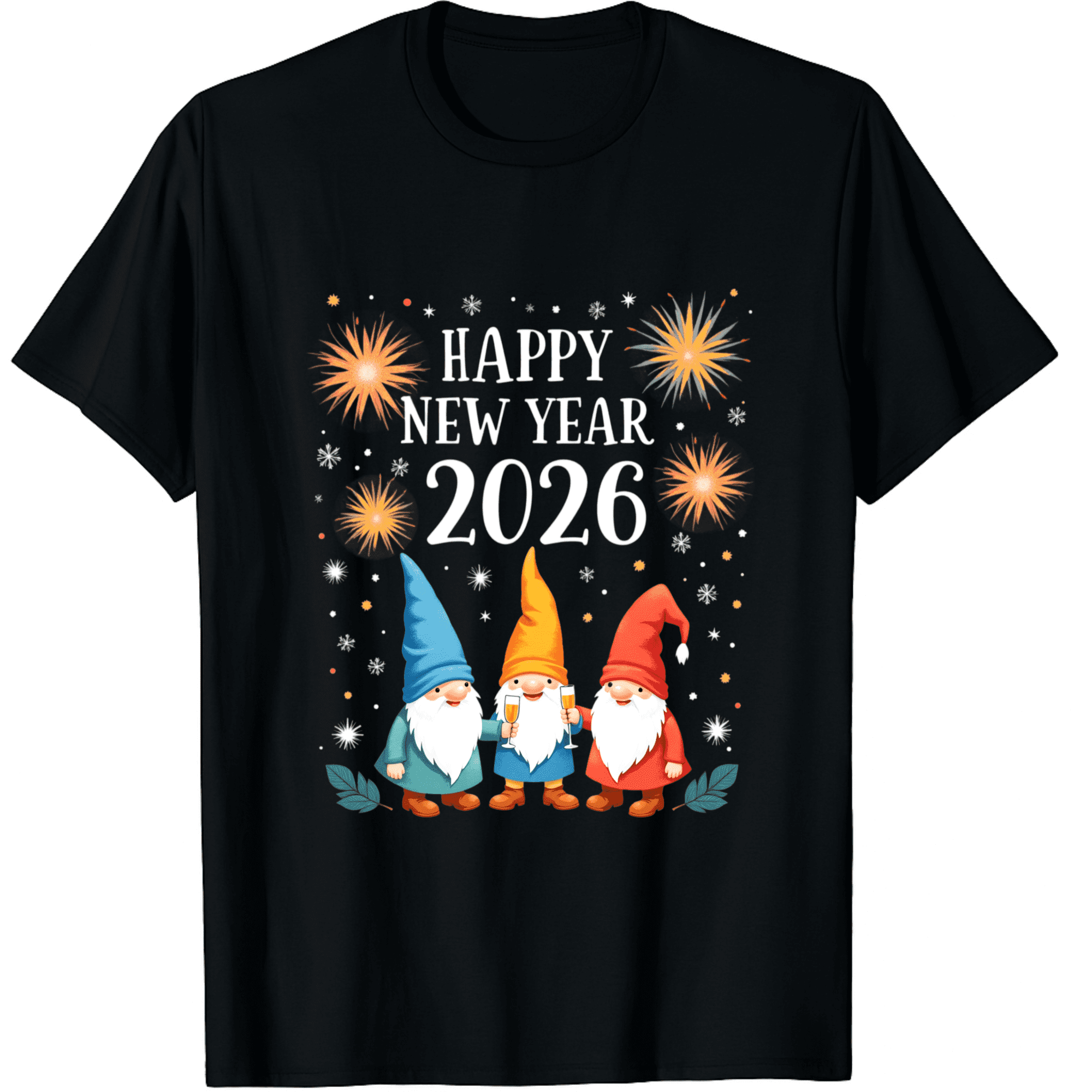 Happy New Year 2026 Gnomes Family Party New Years Eve T-Shirt (Men's ...