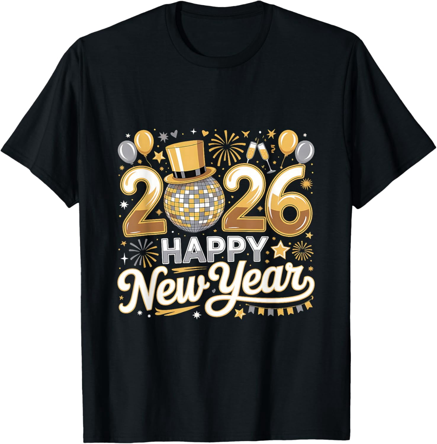 Happy New Year 2026 Gold Party Celebration Gift Mens T-Shirt - Walmart.com