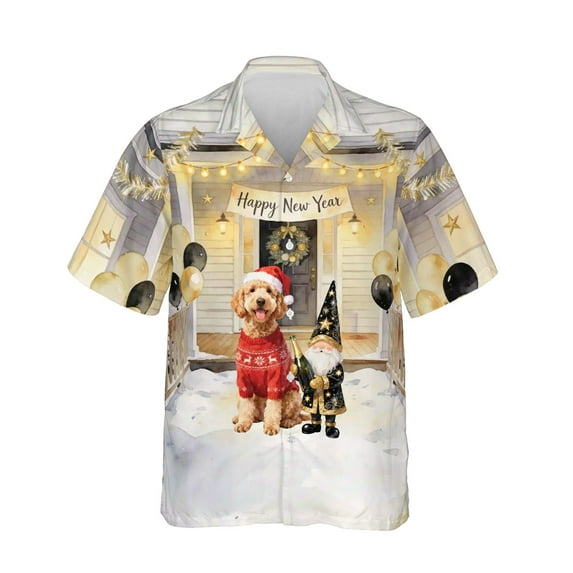 Happy New Year 2026 Goldendoodle Santa Gnome Holiday Party Snow ...