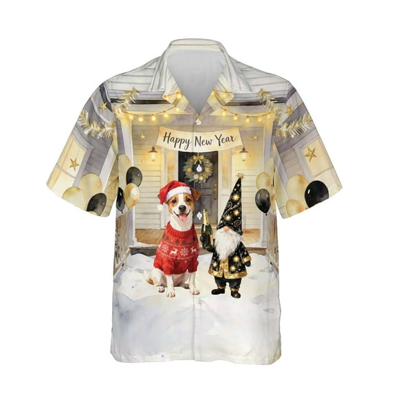 Happy New Year 2026 Jack Russell Terrier Santa Gnome Holiday Party Snow ...