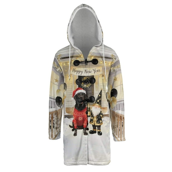 Happy New Year 2026 Labrador Retriever Santa Gnome Holiday Party Snow ...