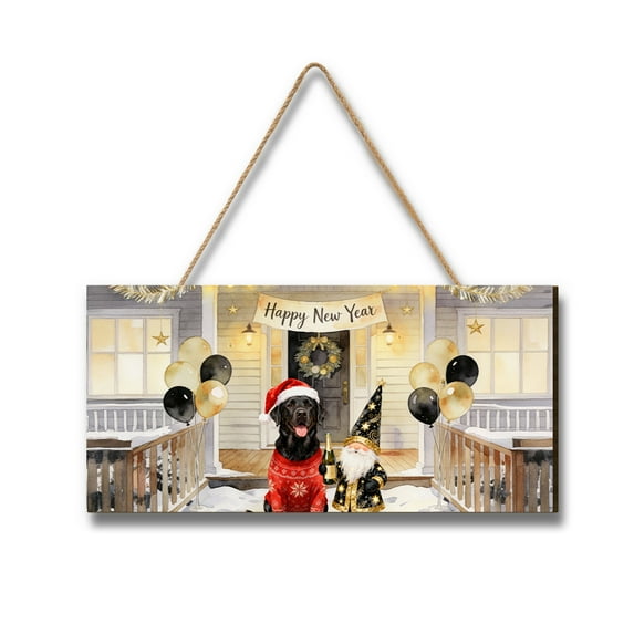 Happy New Year 2026 Labrador Retriever Santa Gnome Holiday Party Snow ...