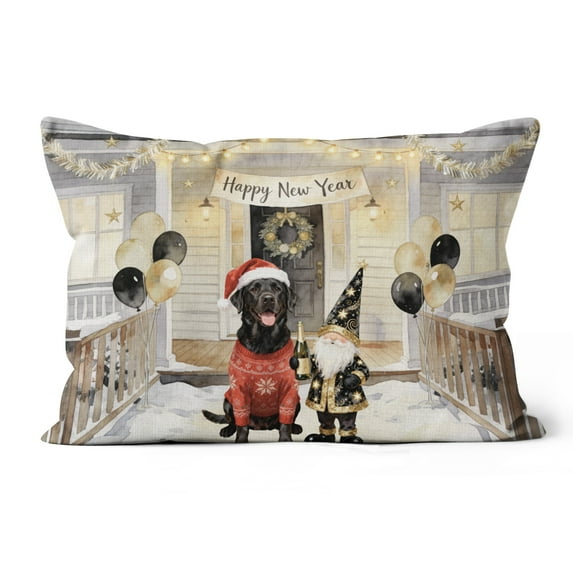 Happy New Year 2026 Labrador Retriever Santa Gnome Holiday Party Snow ...