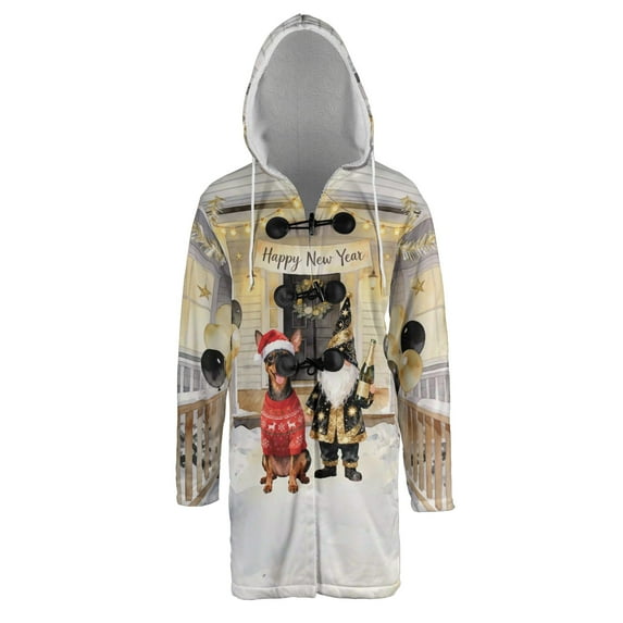 Happy New Year 2026 Miniature Pinscher Santa Gnome Holiday Party Snow ...