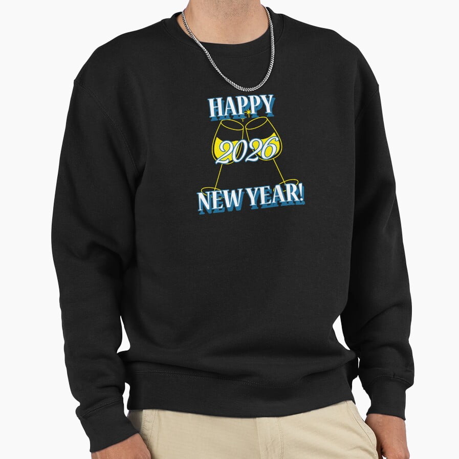 Happy New Year 2026 T Shirt Holiday Graphic Unisex Sweatshirt Retro ...