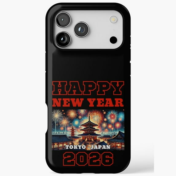 Happy New Year 2026 Tokyo Red Art iPhone Case 17 through 11 Pro Max ...