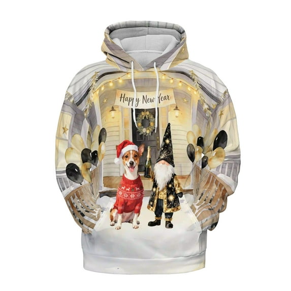 Happy New Year 2026 Toy Fox Terrier Santa Gnome Holiday Party Snow All ...