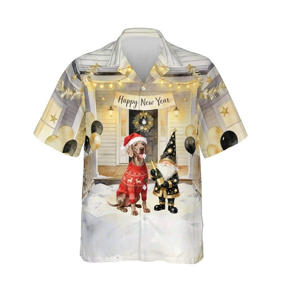 Happy New Year 2026 Weimaraner Santa Gnome Holiday Party Snow Hawaiian ...