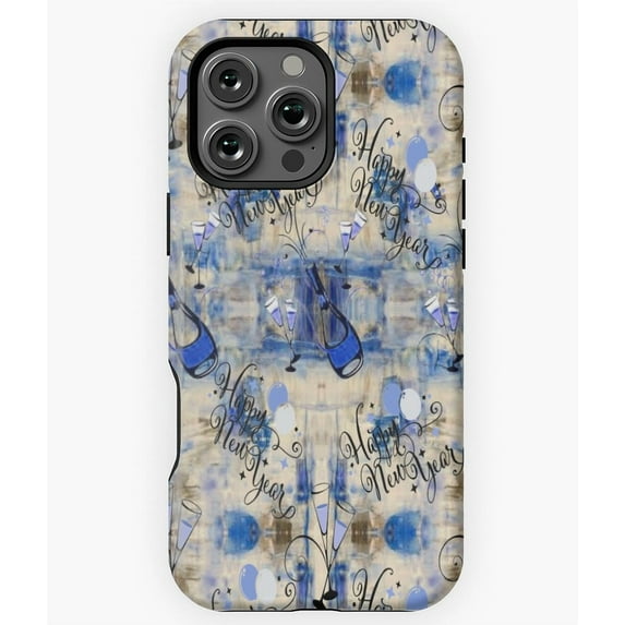 Happy New Year Abstract Champaign Art Phone Case for iPhone 16 15 14 13 ...