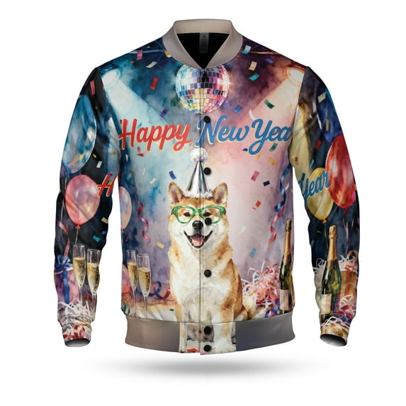 Happy New Year Akita Chills on Year-End Party All Over Print 3D ...