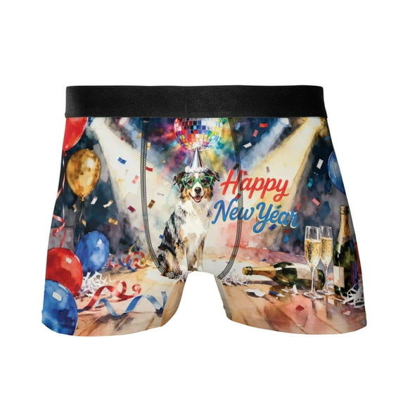 Happy New Year Australian Shepherd Chills on Year-End Party All Over ...