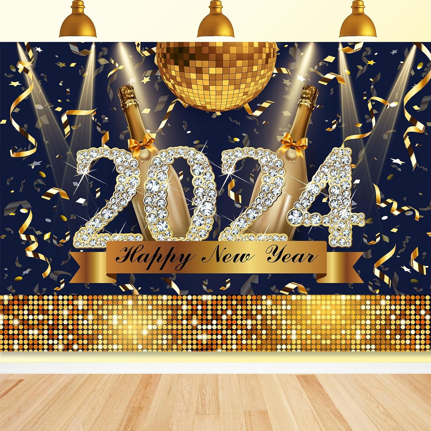 Happy New Year Backdrop,2024 Happy New Year Backdrop Happy New Year ...