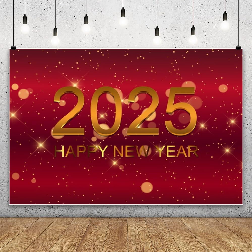 Happy New Year Backdrop Black Silver Bokeh Fireworks Photography ...