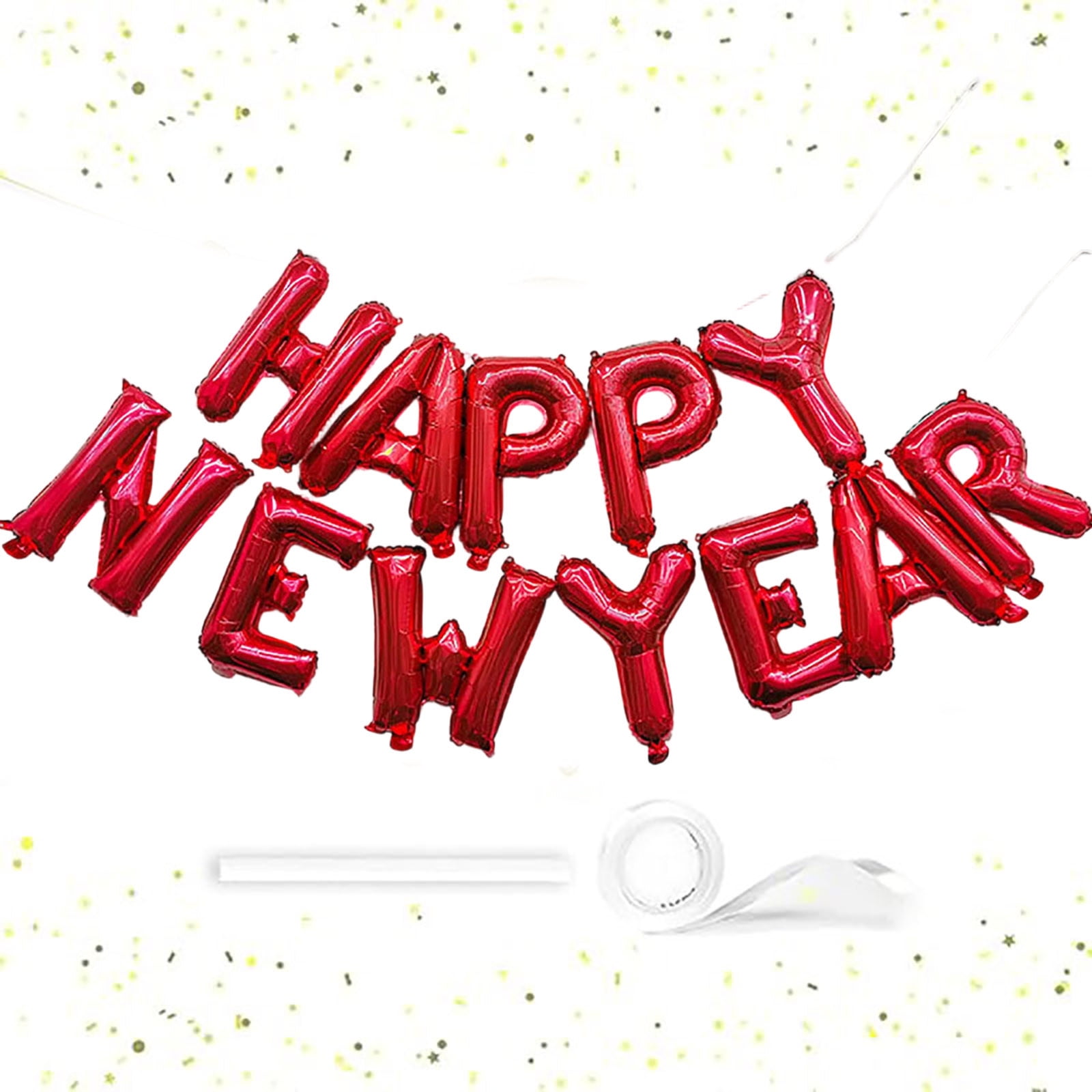 Happy New Year Balloons 2026 - Reusable Foil Letter Set, Photo Backdrop ...
