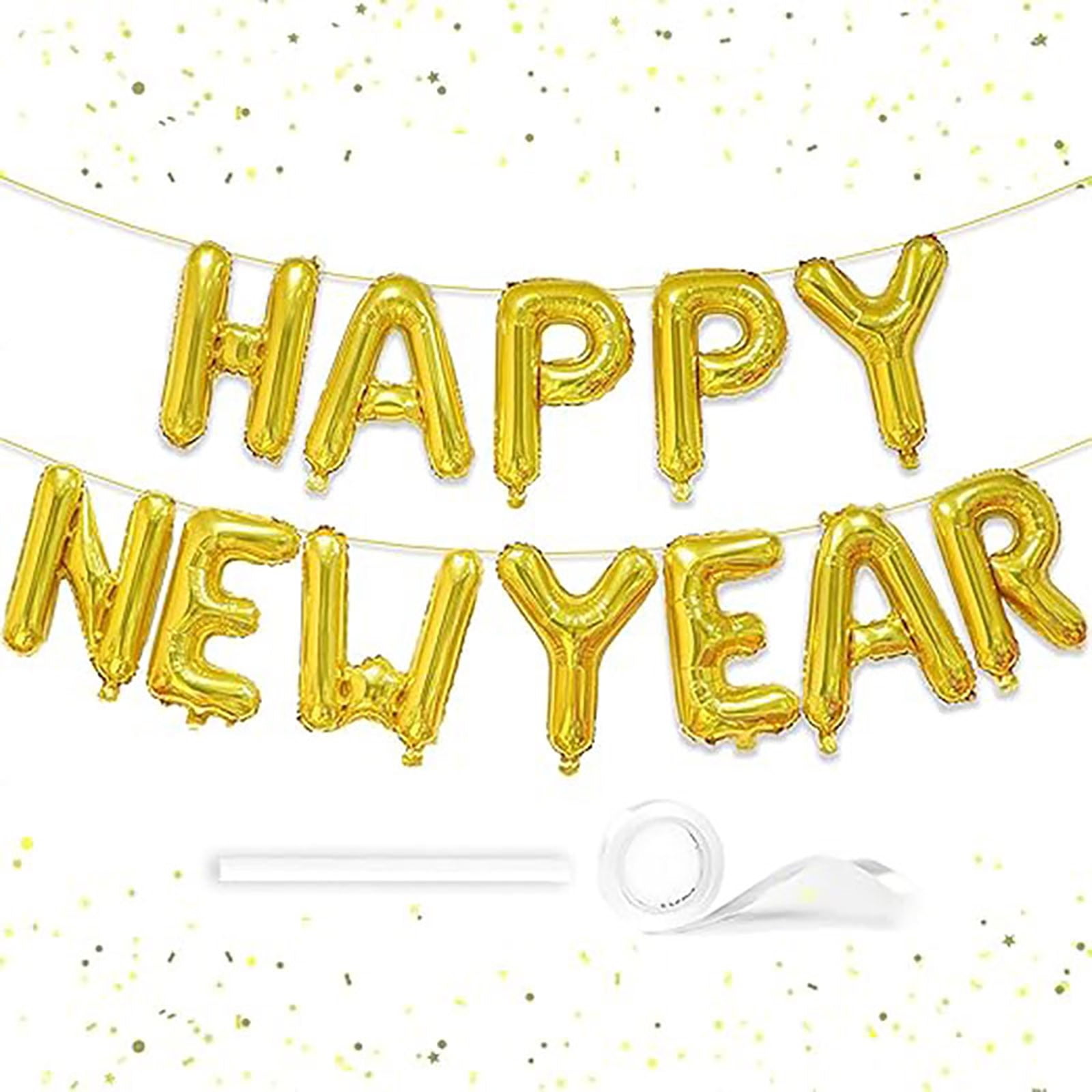 Happy New Year Balloons 2026 - Reusable Foil Letter Set, Photo Backdrop ...