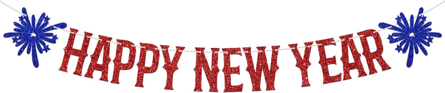 Happy New Year Banner - 2025 New Year's Eve Party Bunting Sign, Hello ...