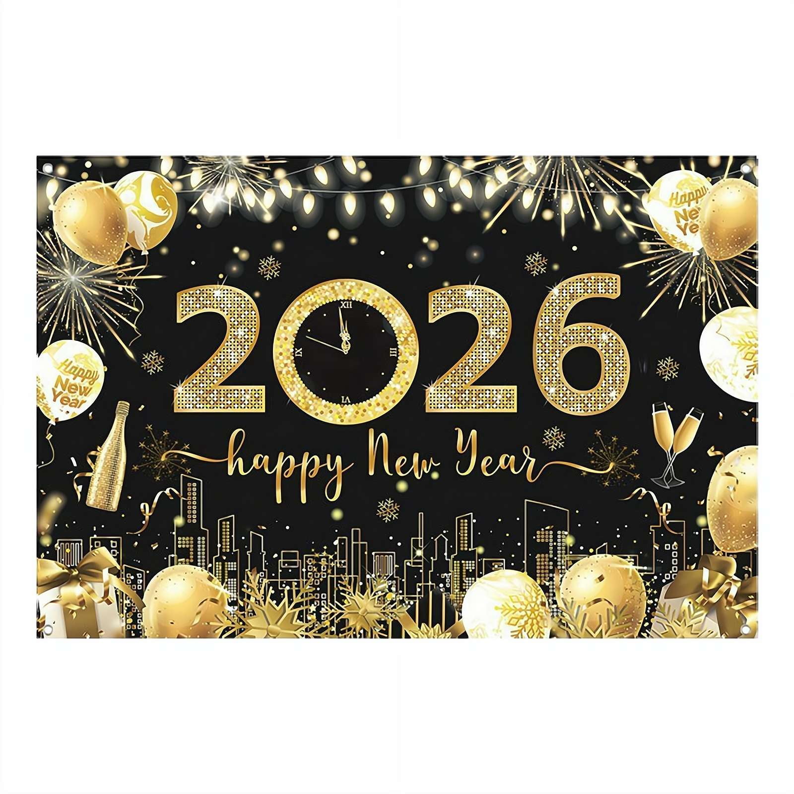 Happy New Year Banner - 59x39 inch | Happy New Year 2026 Banner for New ...