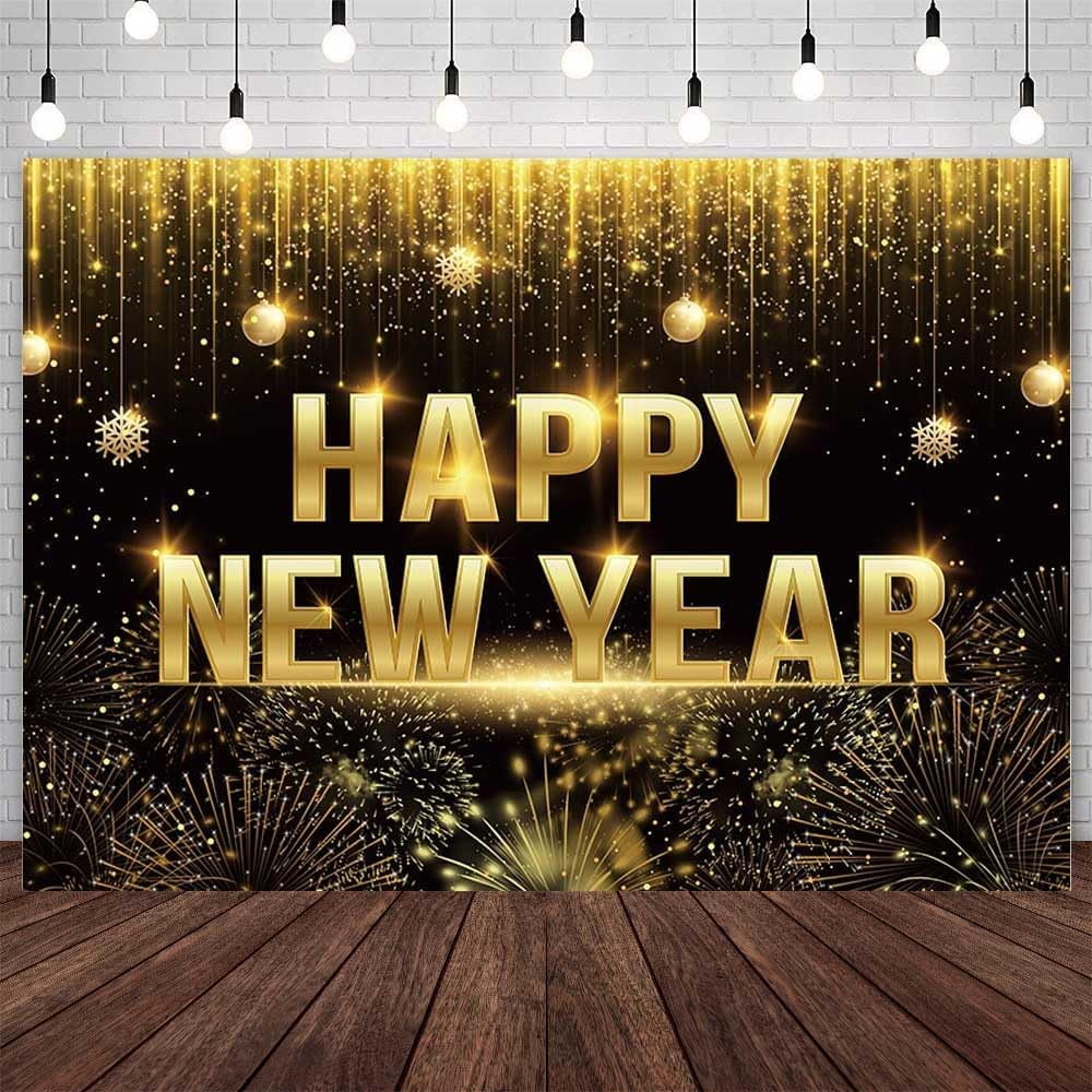 Happy New Year Banner - Colorful Happy New Year Decorations 2025 ...