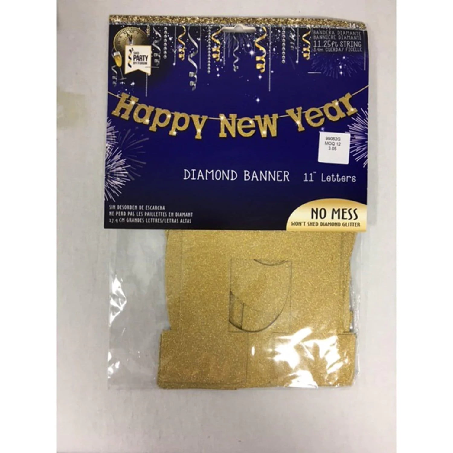 Happy New Year Banner - Gold - Walmart.com