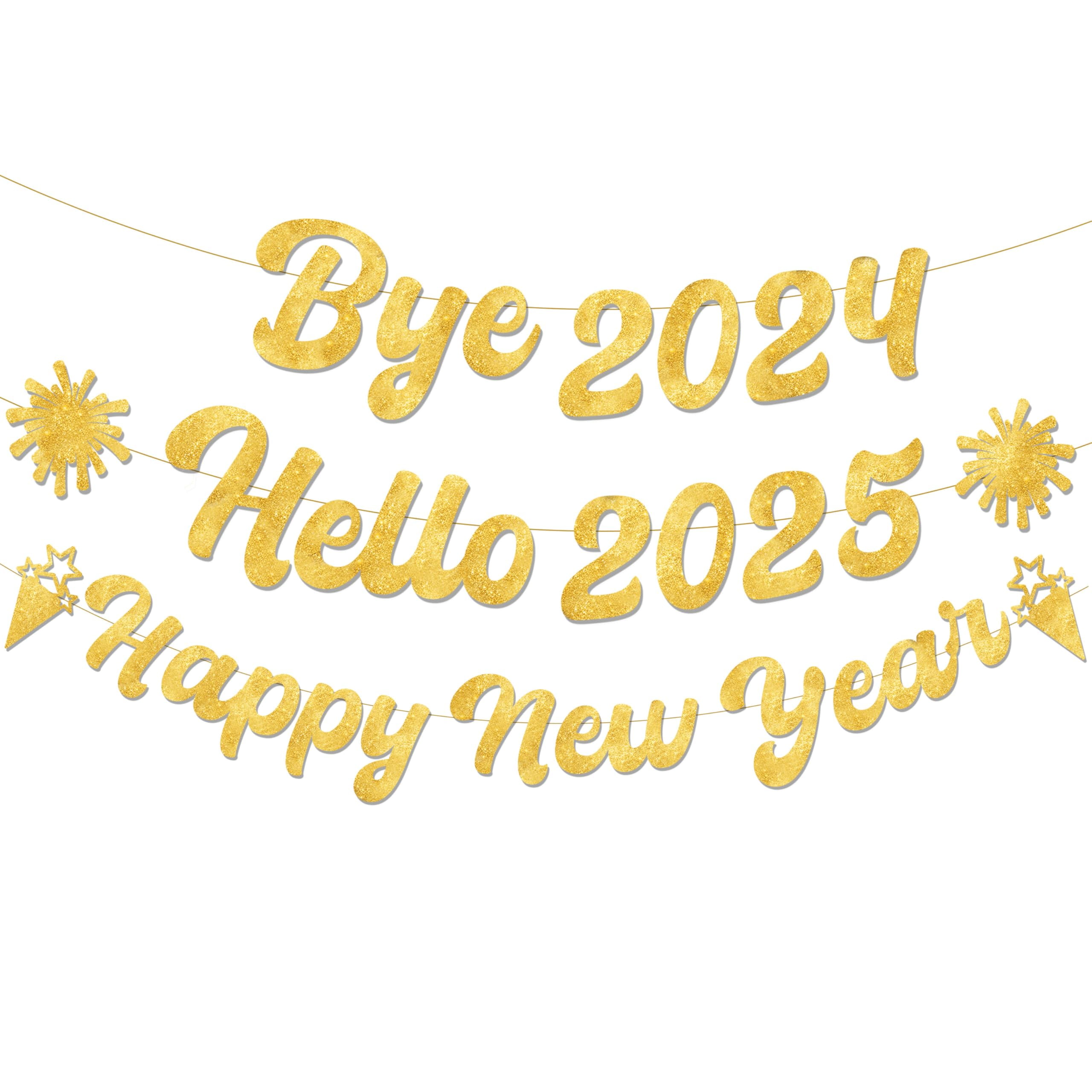 Happy New Year Banner, No DIY,10 Feet Happy New Year Decorations 2025 ...
