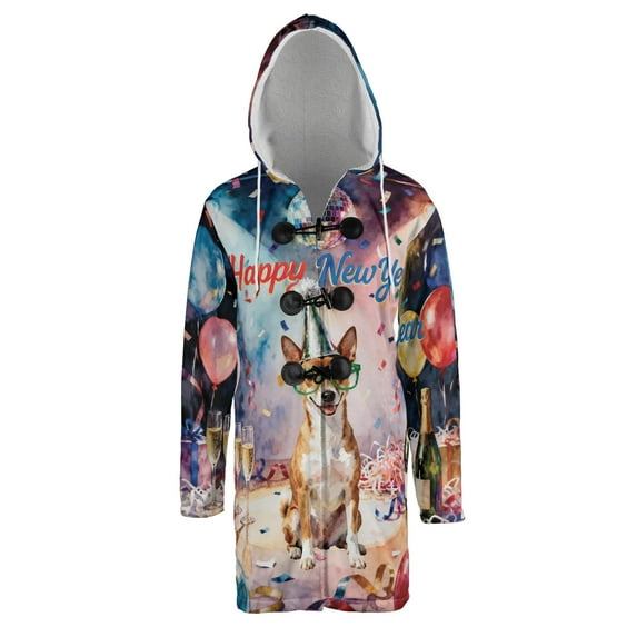 Happy New Year Basenji Chills on Year-End Party All Over Print 3D ...