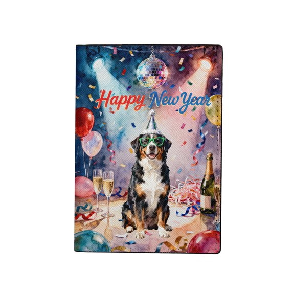 Happy New Year Bernese Mountain Dog Chills on Year-End Party Travel ...