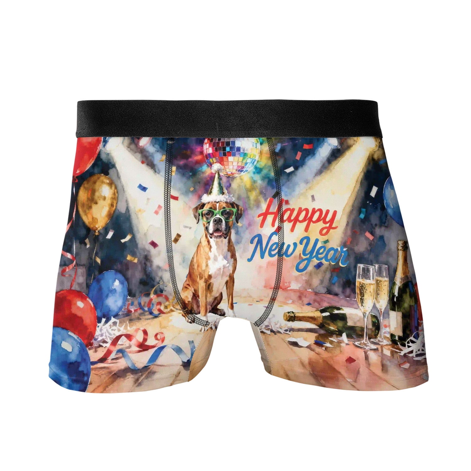 Happy New Year Boxer Chills on Year-End Party All Over Print Boxer ...