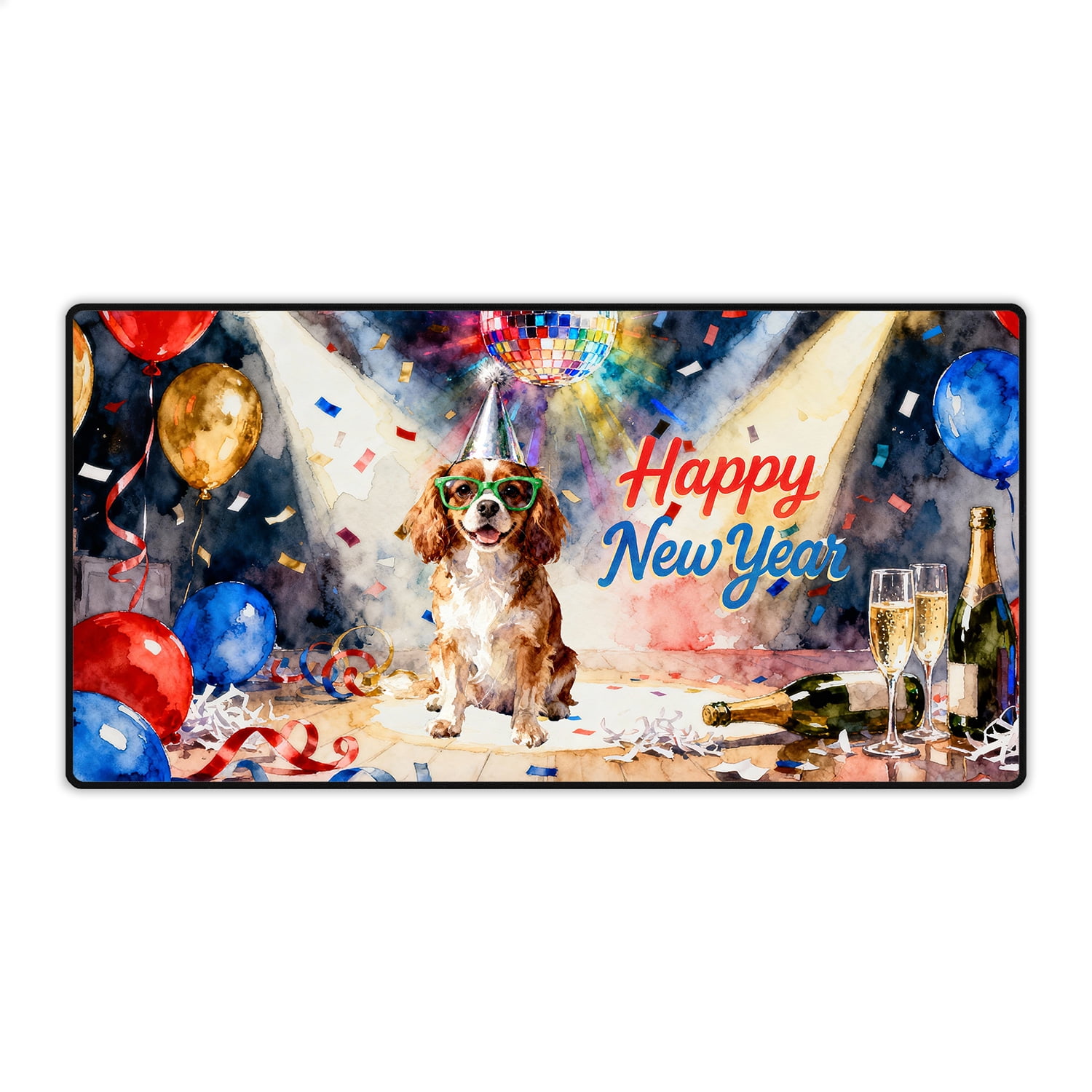 Happy New Year Cavalier King Charles Spaniel Chills on Year-End Party ...