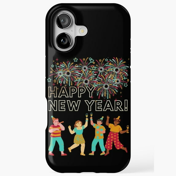 Happy New Year Celebration Design Phone Case with iPhone 17 to 11 Pro ...
