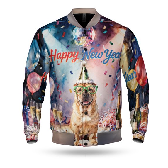 Happy New Year Chinese Shar-Pei Chills on Year-End Party All Over Print ...