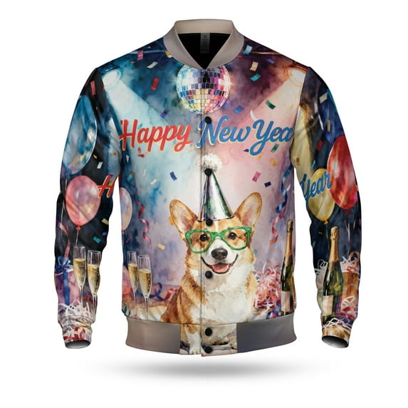 Happy New Year Corgi Chills on Year-End Party All Over Print 3D ...