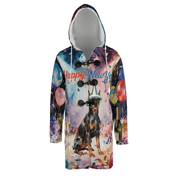 Happy New Year Doberman Pinscher Chills on Year-End Party All Over ...