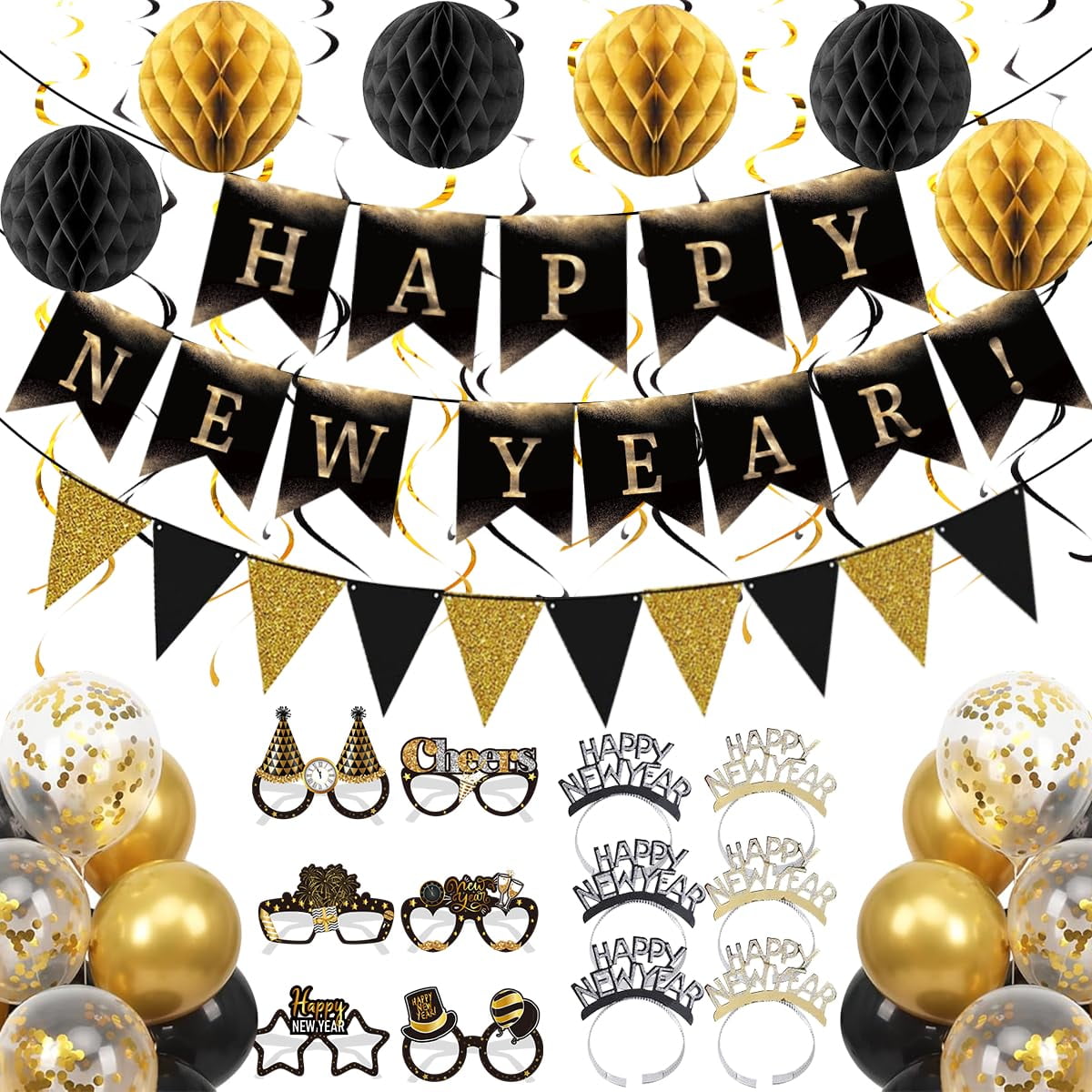 Happy New Year Eve Party Supplies 2026- Complete New Years Decorations ...