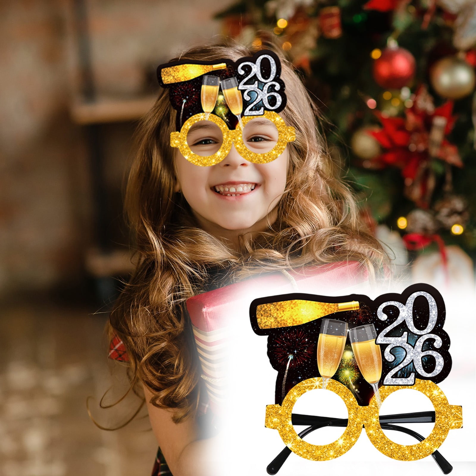 Happy New Year Eyeglasses Decorations,2026 New Year Party Glasses Party ...