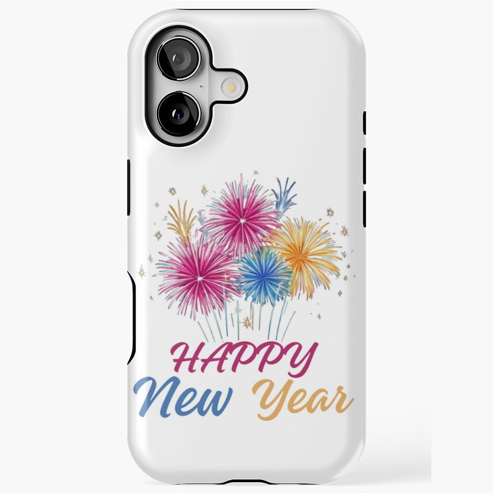 Happy New Year Fireworks Design Phone Case with iPhone 17 to 11 Pro Max ...