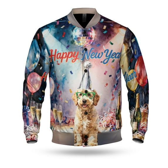 Happy New Year Goldendoodle Chills on Year-End Party All Over Print 3D ...