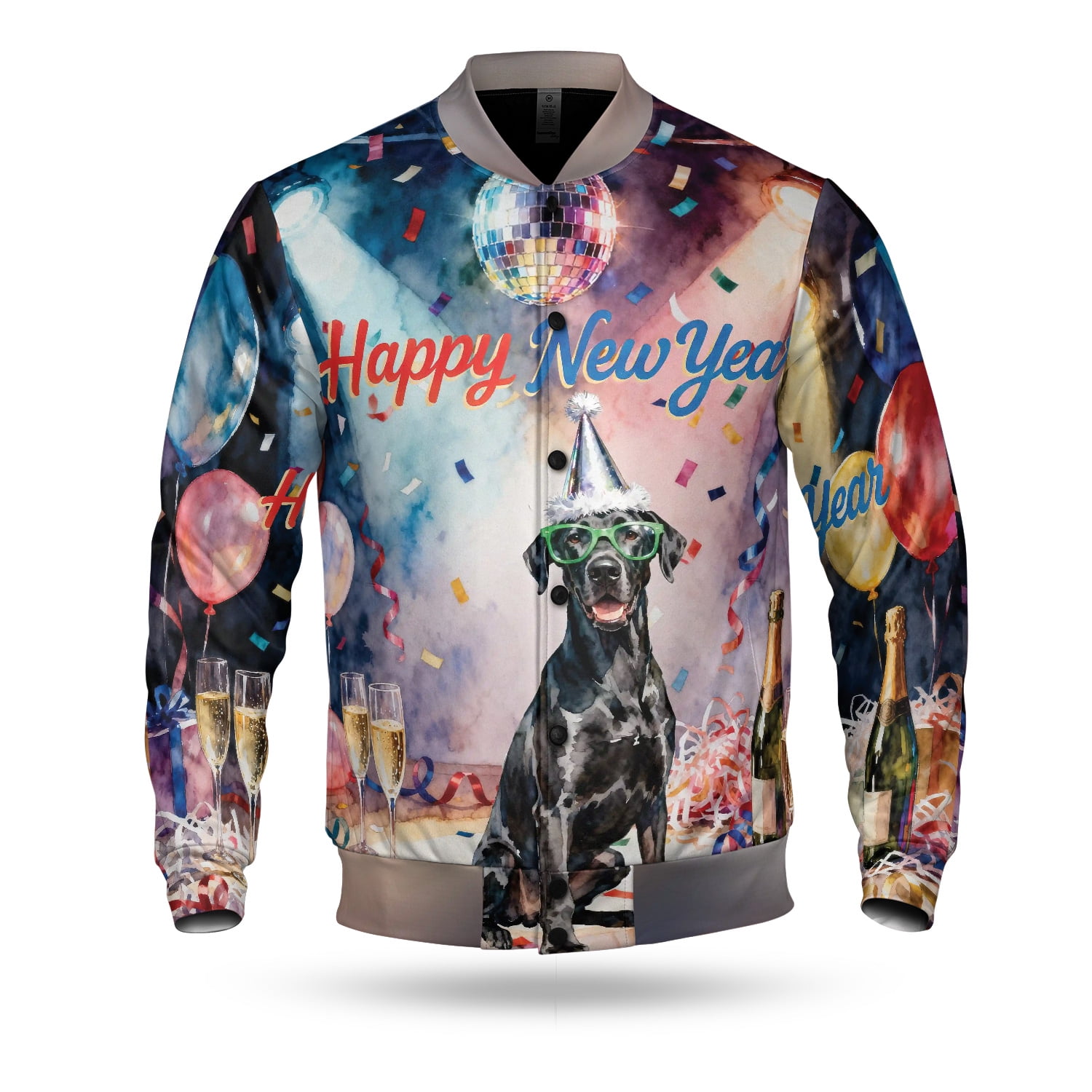 Happy New Year Great Dane Chills on Year-End Party All Over Print 3D ...